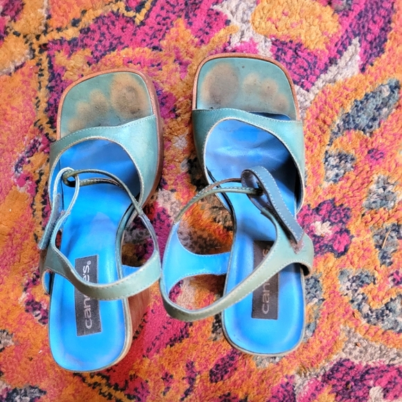 Candie's | Shoes | Vintage Candies Turquoise Heeled Sandals | Poshmark
